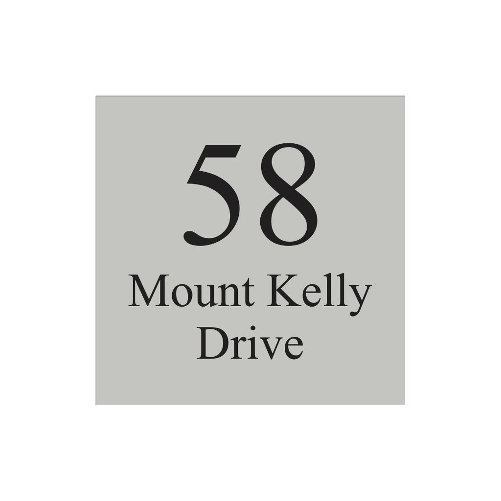 Shale Grey Powder Coated Aluminium Address Sign With Laser Cut Text 30 ...
