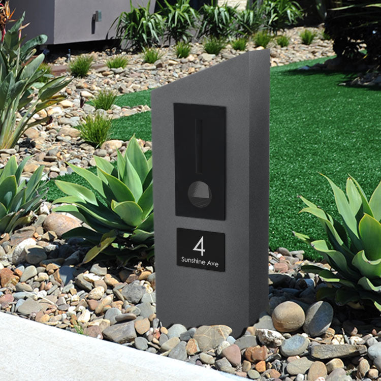 Black Plastic House Sign with White Engraved Text – Custom Address (20 ...