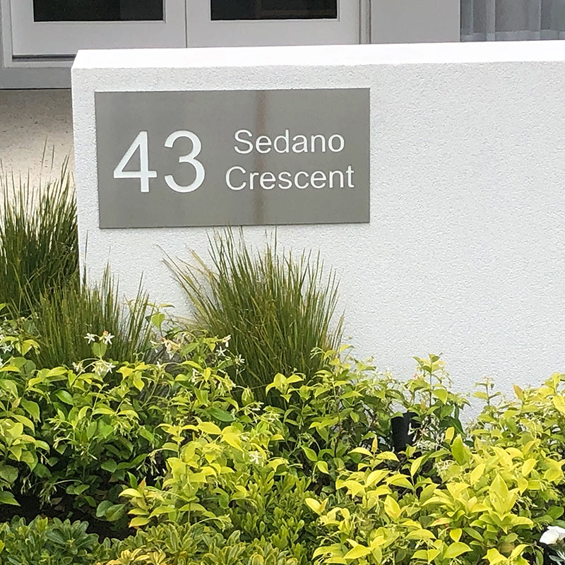 Shale Grey Colorbond Steel Address Sign with Vinyl Text - 300 x 600mm ...