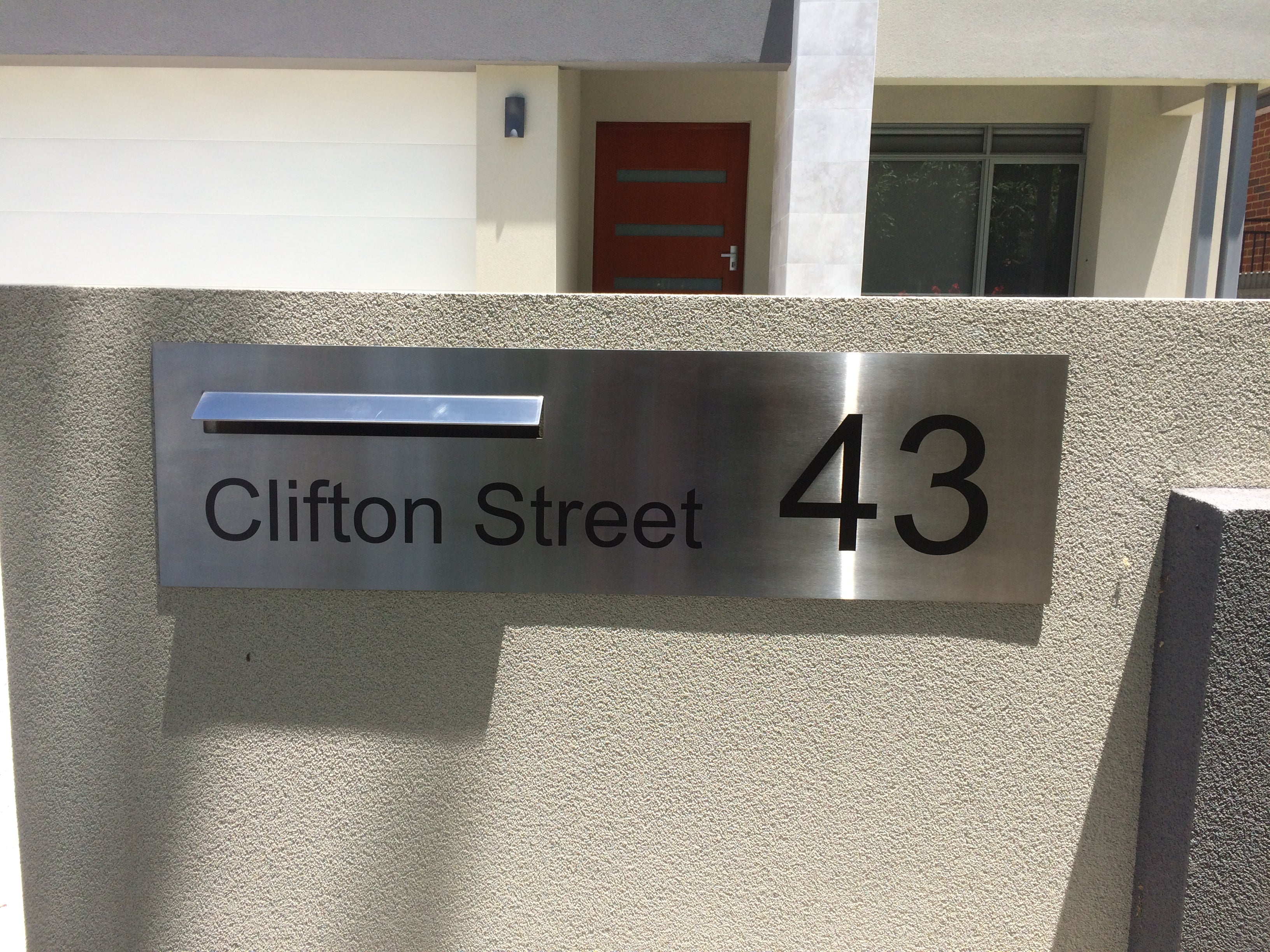 Marine Grade Brushed Stainless Steel Letterbox Faceplate 900 x 250 (La ...